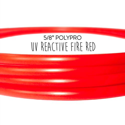 5/8" UV Reactive Fire Red Polypro Hula Hoop | Hoop Junky