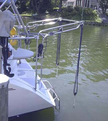 Sailboat-davits | Ocean Marine Systems