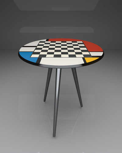Mondrian chess coffee table | chess table | chessboard | Online Chess Store