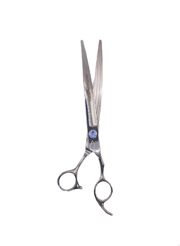 7" Chrome and Blue Curved Shears | American Sharpening