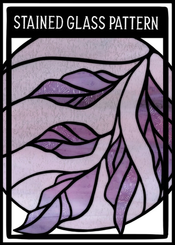 Stained Glass Pattern - Leaves - Digital Download - | GildedMothStudio