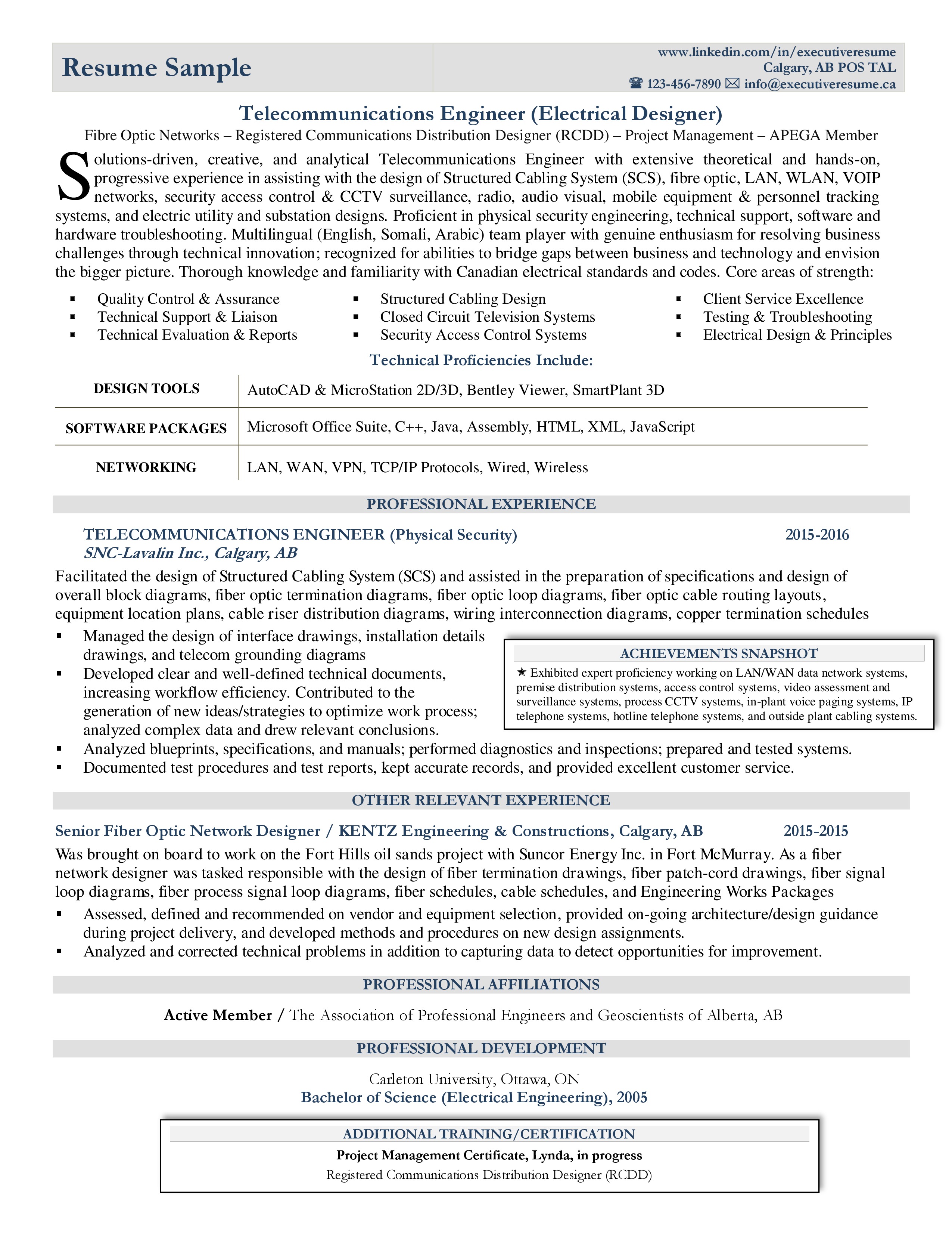 Samples | ExecutiveResume.ca