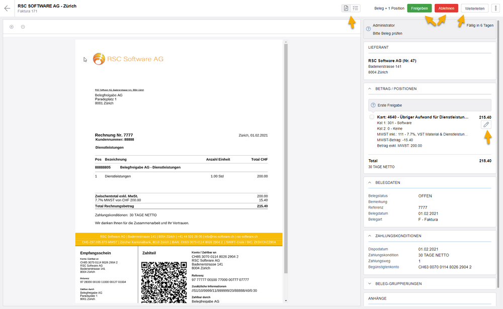 DIGITALE KREDI-BELEGFREIGABE MIT MYABACUS