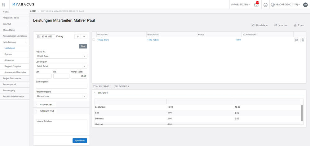 Einfach Spesen und Zeit erfassen mit Abacus