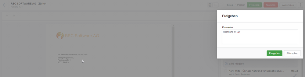 DIGITALE KREDI-BELEGFREIGABE MIT MYABACUS