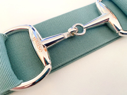 1.5" Snaffle Belt - Cyan, Silver Finish | Poise