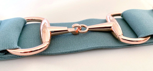 1.5" Snaffle Belt - Cyan, Rose Gold Finish | Poise