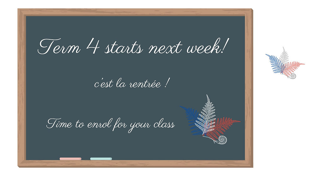 Enrol for your class in term 4, starting next week