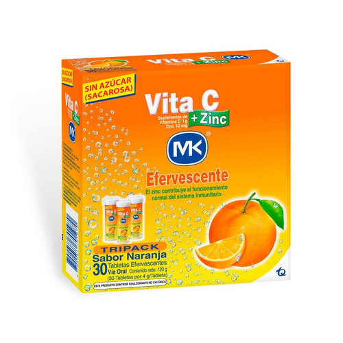 Vita C 1000mg with Zinc 30x Effervescent Tablets | Vitacure Med