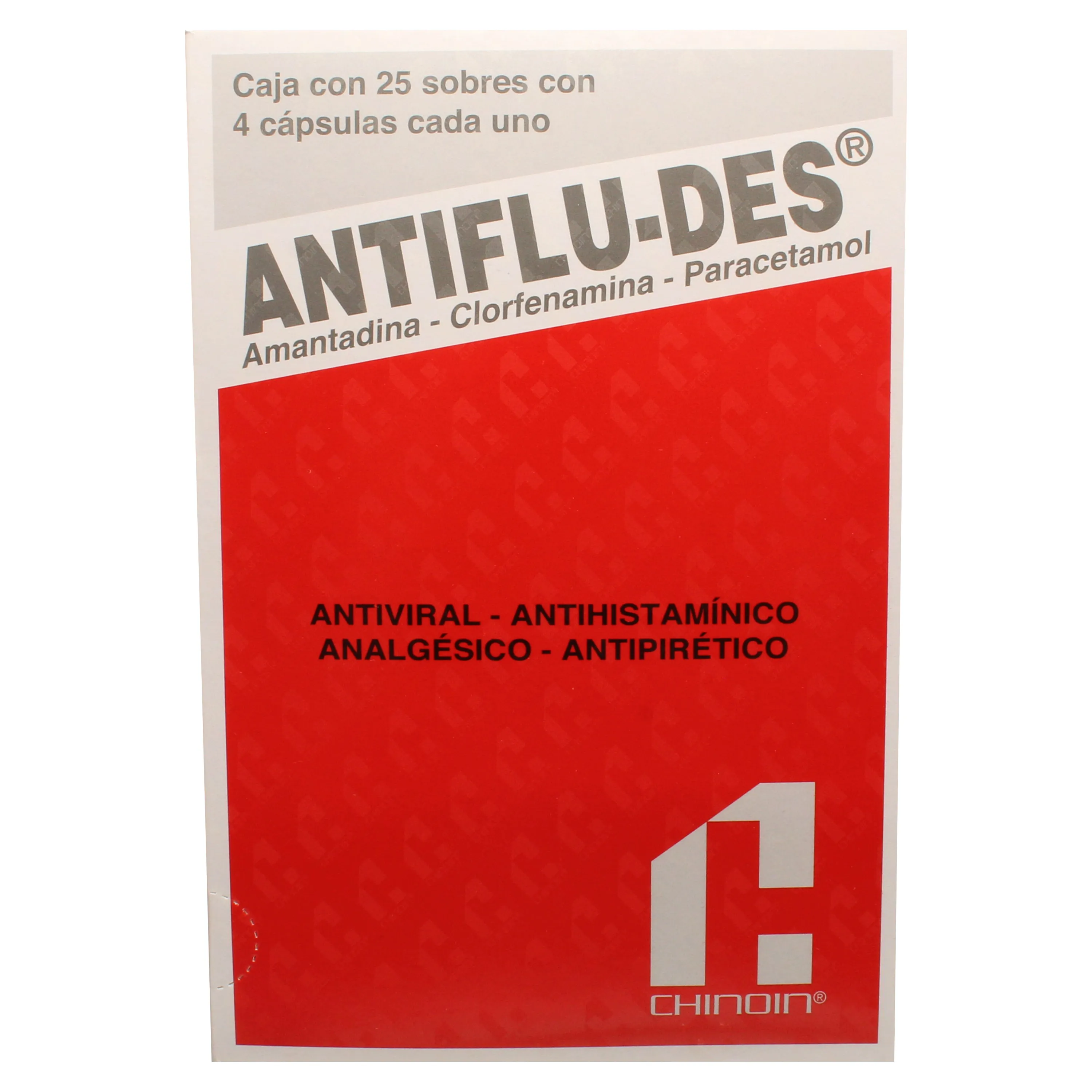 Nuevo Antiflu-Des Caja x 100 Cápsulas Amantadina - Clorfenamina - Paracetamol | Vitacure Med