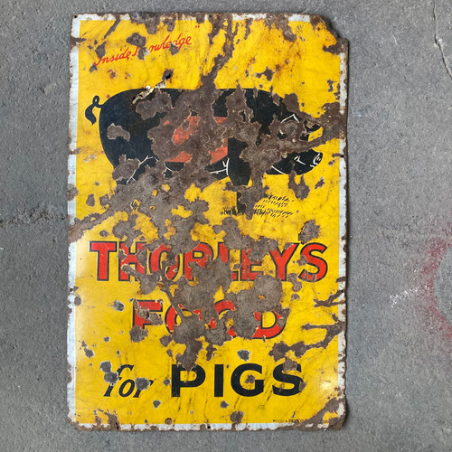 SOLD - Vintage enamel sign - 'Thorley's Food for Pigs' | Marc Kitchen-Smith