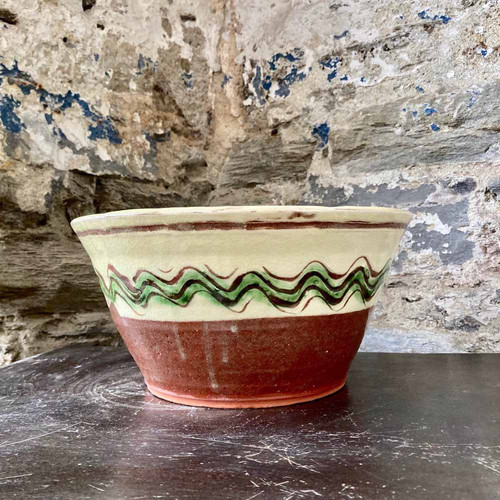 SOLD - Large studio pottery bowl - wave design | Marc Kitchen-Smith