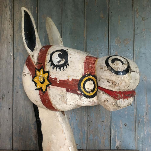 NOW SOLD - Wooden fairground 'Muffin the Mule' head | Marc Kitchen-Smith