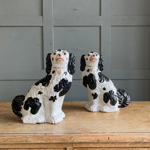 SOLD - Large Staffordshire pottery dogs - Spaniels | Marc Kitchen-Smith