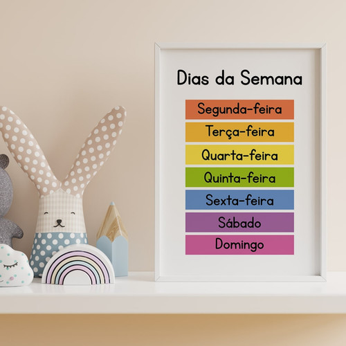 Quadro Digital - Dias da Semana | Imprinté
