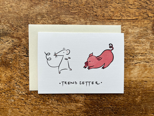 Trend Setter Pig (A6 Card) | The Bare Alternative