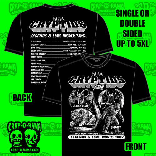 The Cryptids World Tour T-Shirt | CRAP-O-RAMA