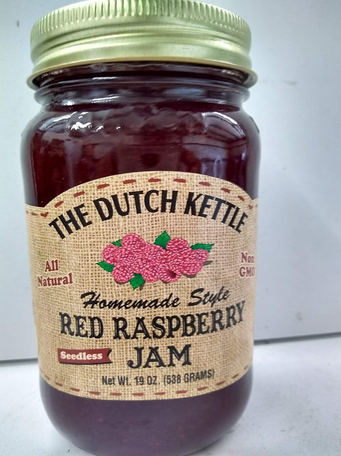 The Dutch Kettle Red Raspberry Jam - Seedless, 19oz | amishwarehouse