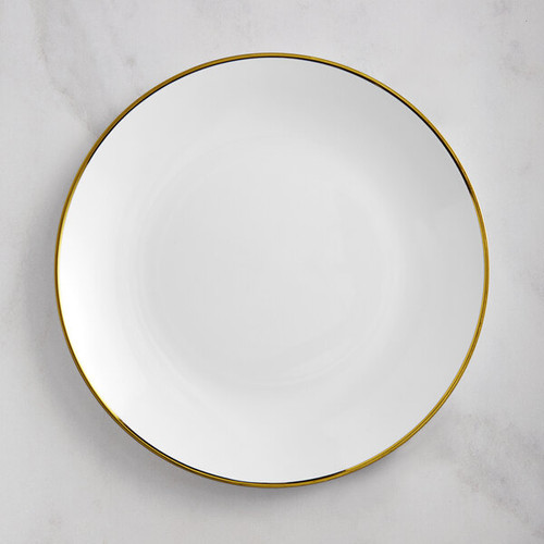 10" White Round Plastic Coupe Plate with Band | BuyThePans