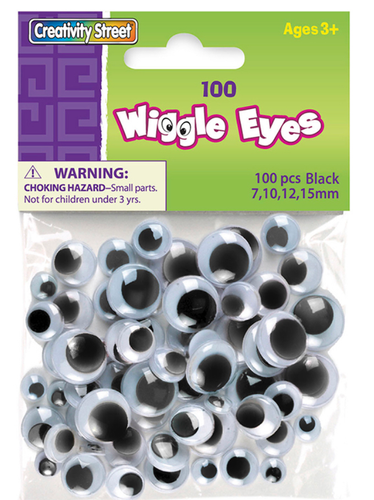 WIGGLE EYES ASST SIZE BLACK 100/PK | Create It Supply St