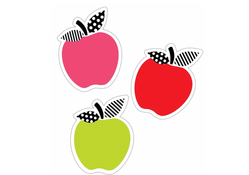 BRIGHTS APPLES MINI CUT-OUTS BLACK WHITE & STYLISH | Create It Supply St