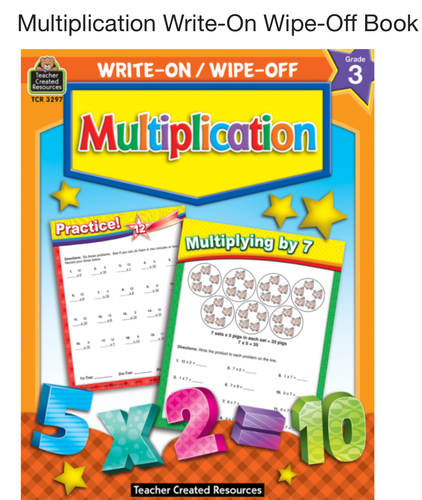 Multiplication Write-On/Wipe-Off Workbook | Create It Supply St