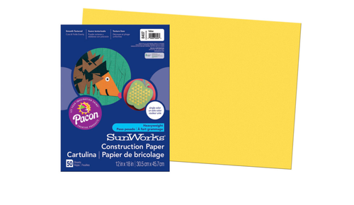 CONSTRUCTION PAPER YELLOW 12X18 50PK | Create It Supply St