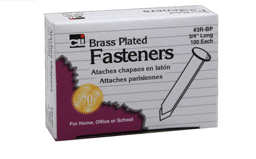 BRASS PAPER FASTENERS 3/4 100/BOX | Create It Supply St