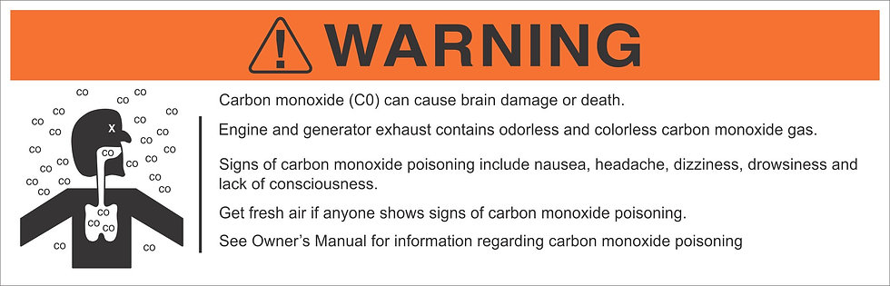 Carbon Monoxide Warning Decal | Bear-Graphic