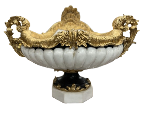 Black, White, and Gold Wash Basin | Belle Arte Galleria