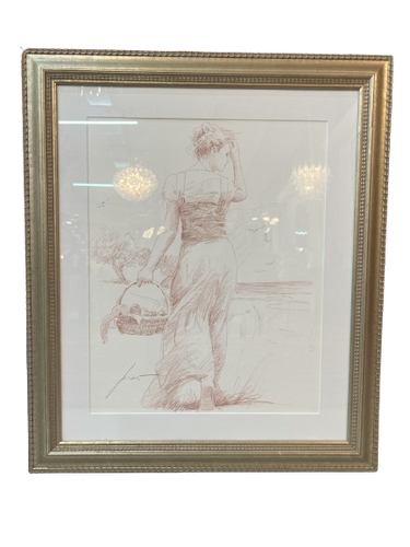 Sketch of Woman on Beach by Pino Daeni (Dangelico) | Belle Arte Galleria