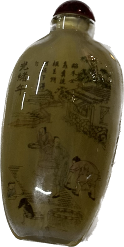 Glass Perfume Bottle: Chinese Village | Belle Arte Galleria