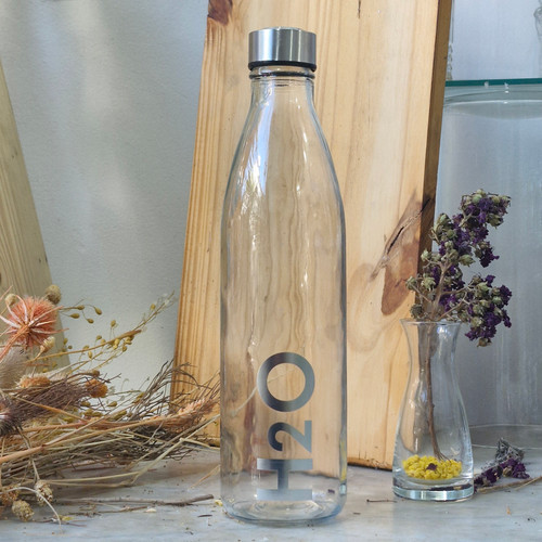 Botella H2O plata [800cc] | vidriolandia