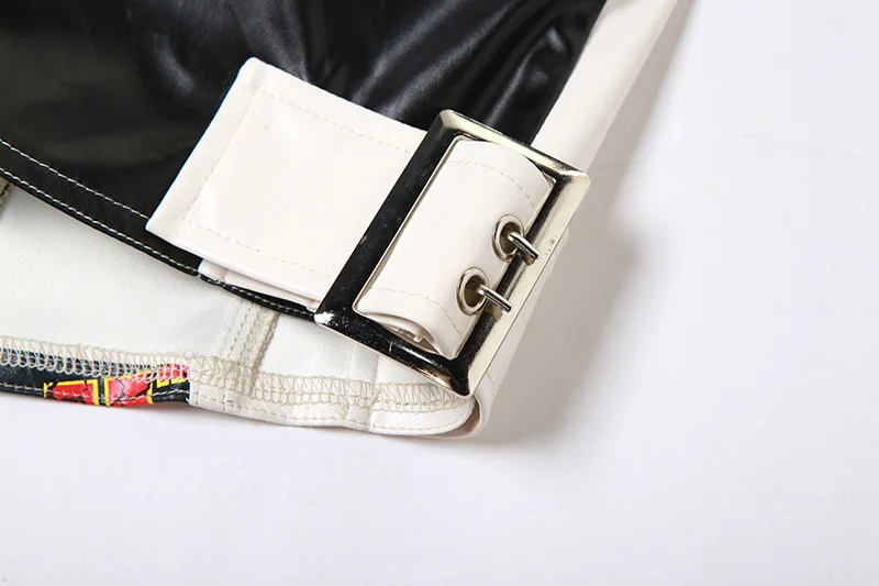 Stitching Racing PU Corset Top & Mini Skirt Set | BC Style & Crafts