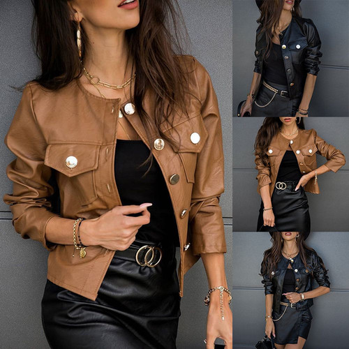 Italian No Collar Leather Jacket | BC Style & Crafts