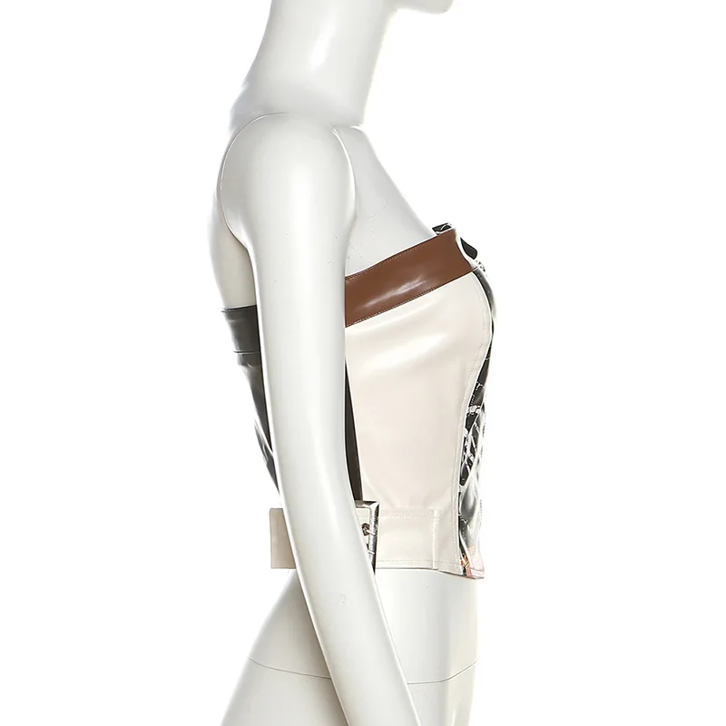 Stitching Racing PU Corset Top & Mini Skirt Set | BC Style & Crafts