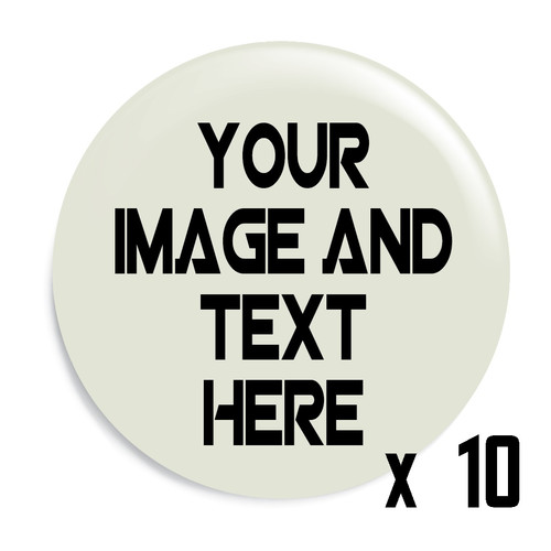 10 x Fully Personalised Button Badges 32mm - Custom Button Badge ...