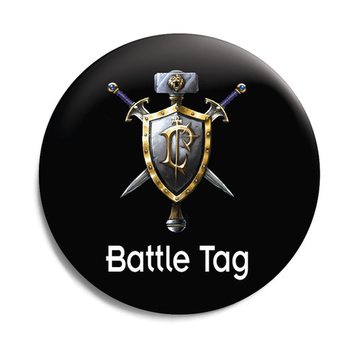 WoW Button Badge - Human Icon 58mm Optional Battle Tag Personalisation