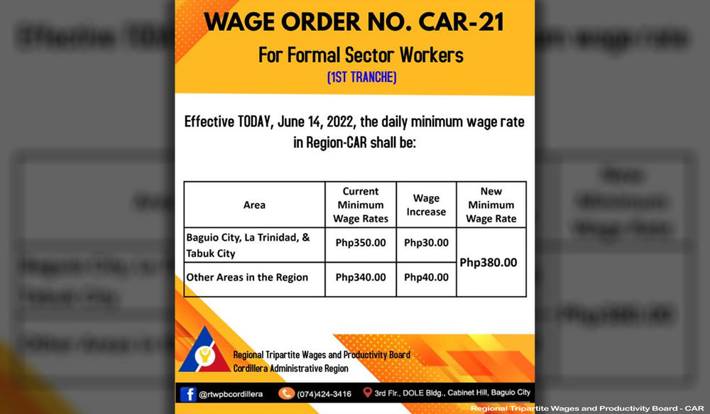 DOLE-CAR reminds employers of new wage rate implementation