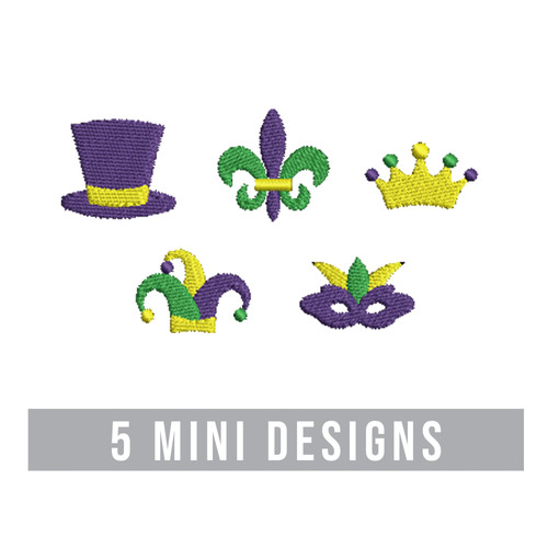 Mardi Gras Mini Design Bundle | CreativelyEmbroidery