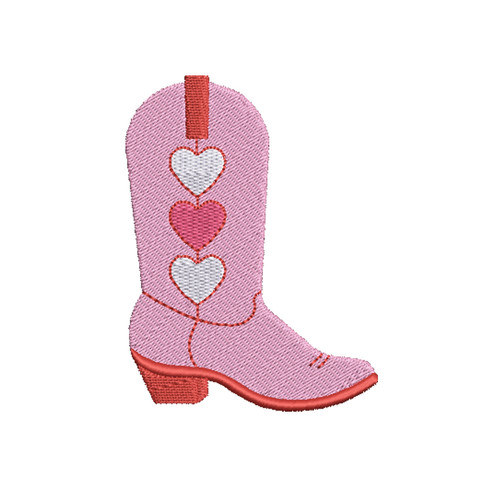 Heart Cowboy Boot Embroidery Design | CreativelyEmbroidery