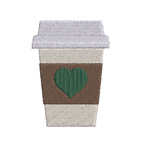 Coffee Cup Embroidery Design | CreativelyEmbroidery