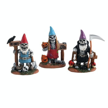 Skeleton Garden Gnomes Set - Lemax Spooky Town | Sissy In Seattle