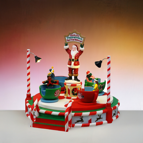 Santa's Peppermint Teacup Spinner - Lemax Carnival | Sissy In Seattle
