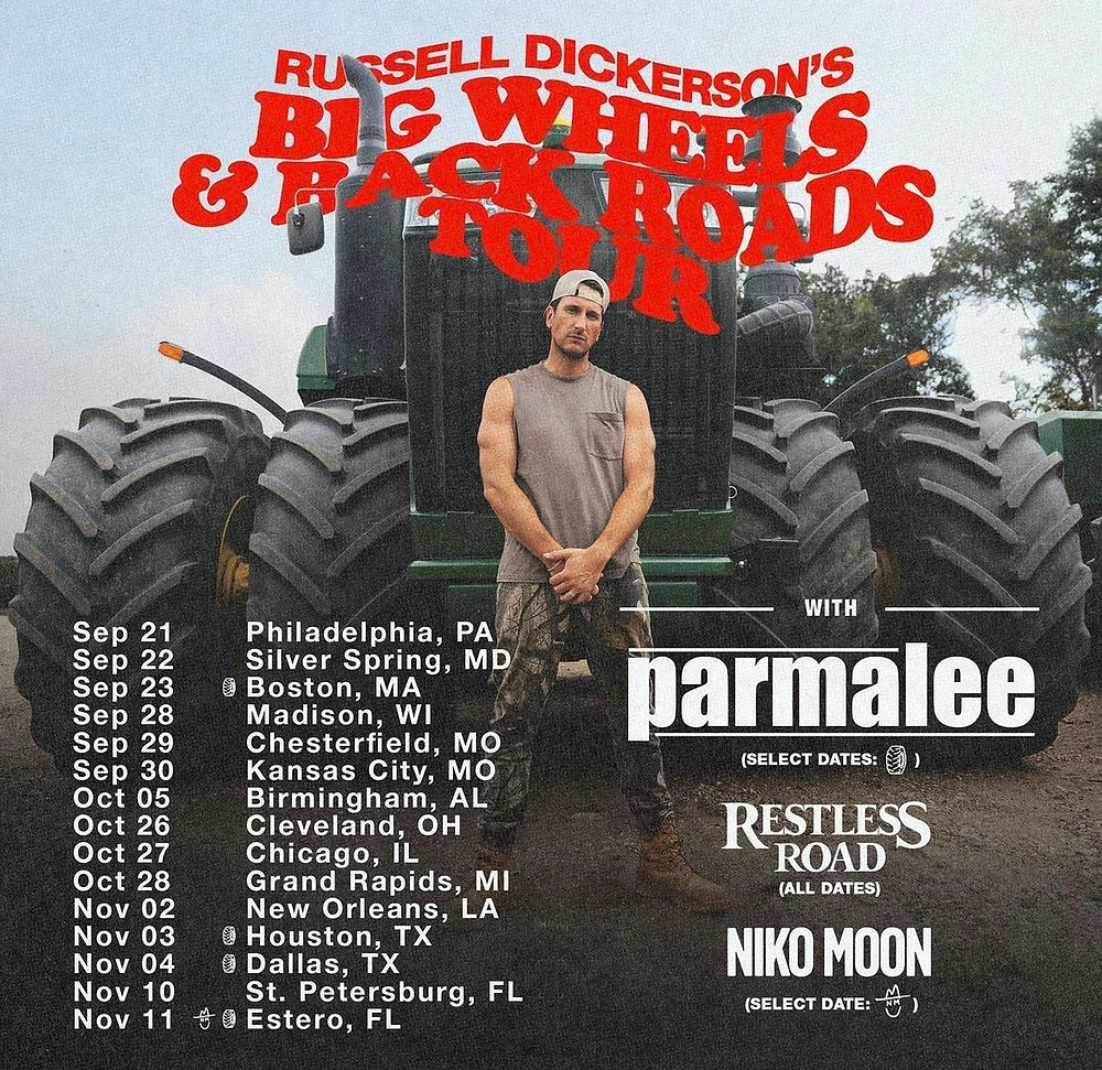 Russell Dickerson Reveals 'Big Wheels & Back Roads Tour'