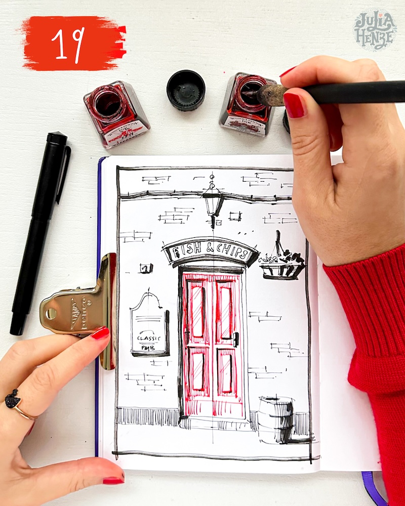 HOW TO DRAW AND PAINT BRICKS IN YOUR URBAN SKETCHES