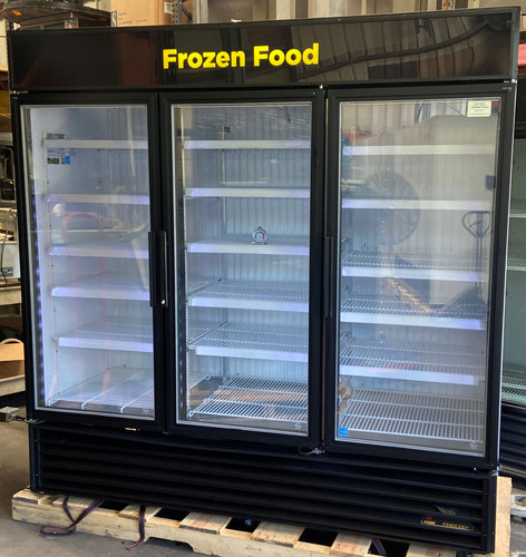 True GDM-72F Three Section 78" Swing Glass Door Freezer Merchandiser | SES