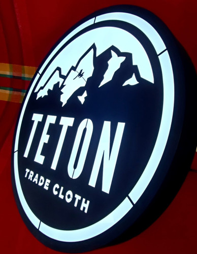 Round Teton Sign- LED LIGHT | Teton Trade Cloth