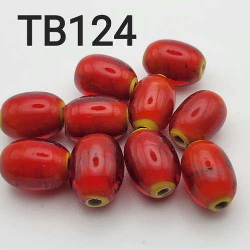 Yellow Core Oval "Bay" Bead (10 Pack) 12x9mm | Teton Trade Cloth