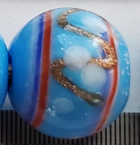 Fancy Greasy Blue Venetian Bead (10 Pack) | Teton Trade Cloth